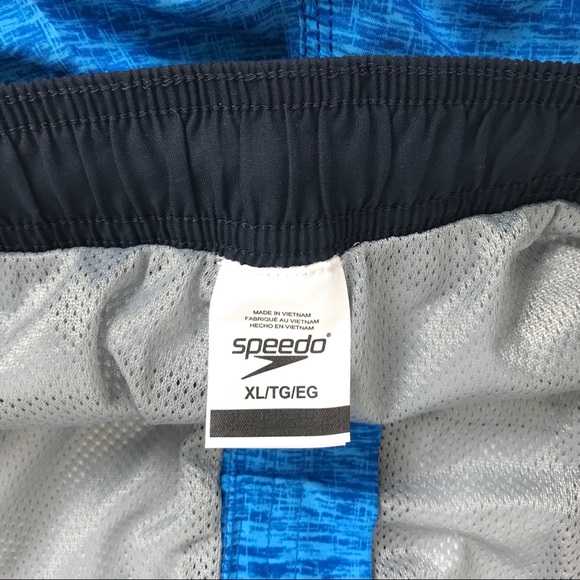 Speedo | Swim | Speedo Mens Swim Trunks Blue Tie Waist Mesh Lining ...